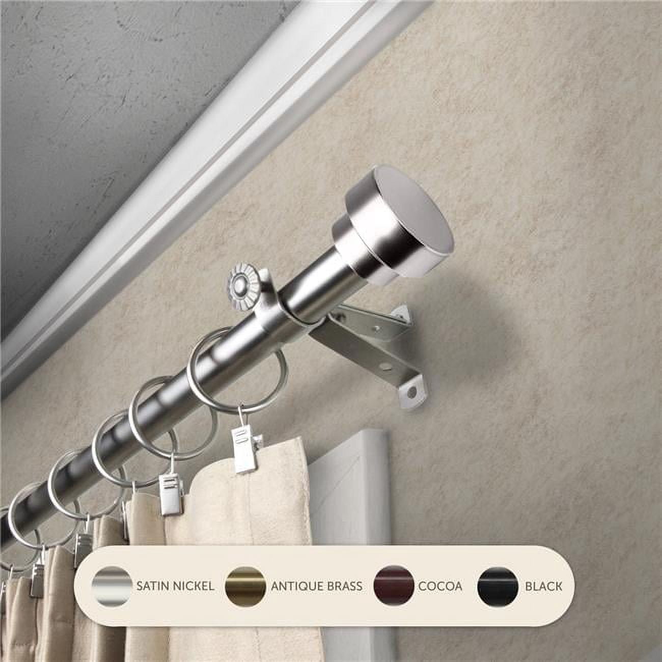 0.8125 in. Cappa Curtain Rod with 28 to 48 in. Extension, Satin Nickel - Walmart.com