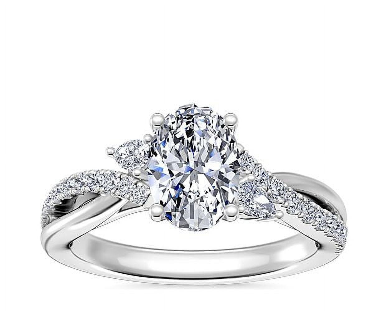 0.85 Carat Oval Cut Genuine Diamond Beautiful Solitaire with Accents ...