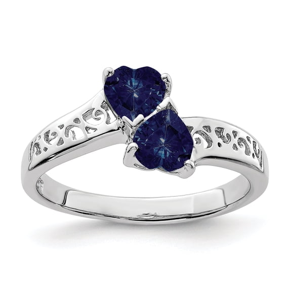 0.85 Ct Heart Purple Amethyst Prong Silver Promise Ring - Walmart.com