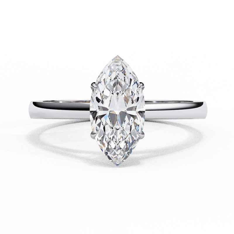 0.86 CT Marquise Cut Lab Grown Diamond Solitaire Engagement Ring, Marquise Diamond Simple Ring ...
