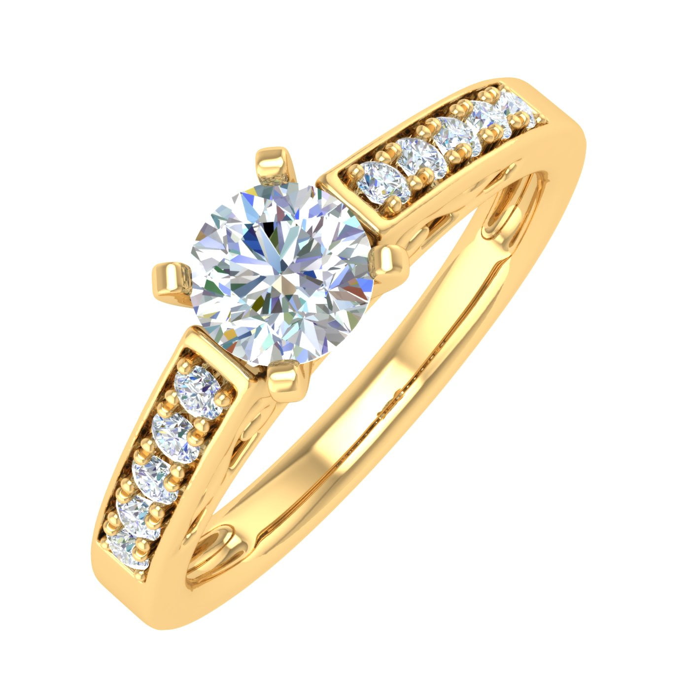 0.88 Carat Diamond Engagement Ring in 14K Yellow Gold Ring Size 6 I1 I2 Clarity Walmart