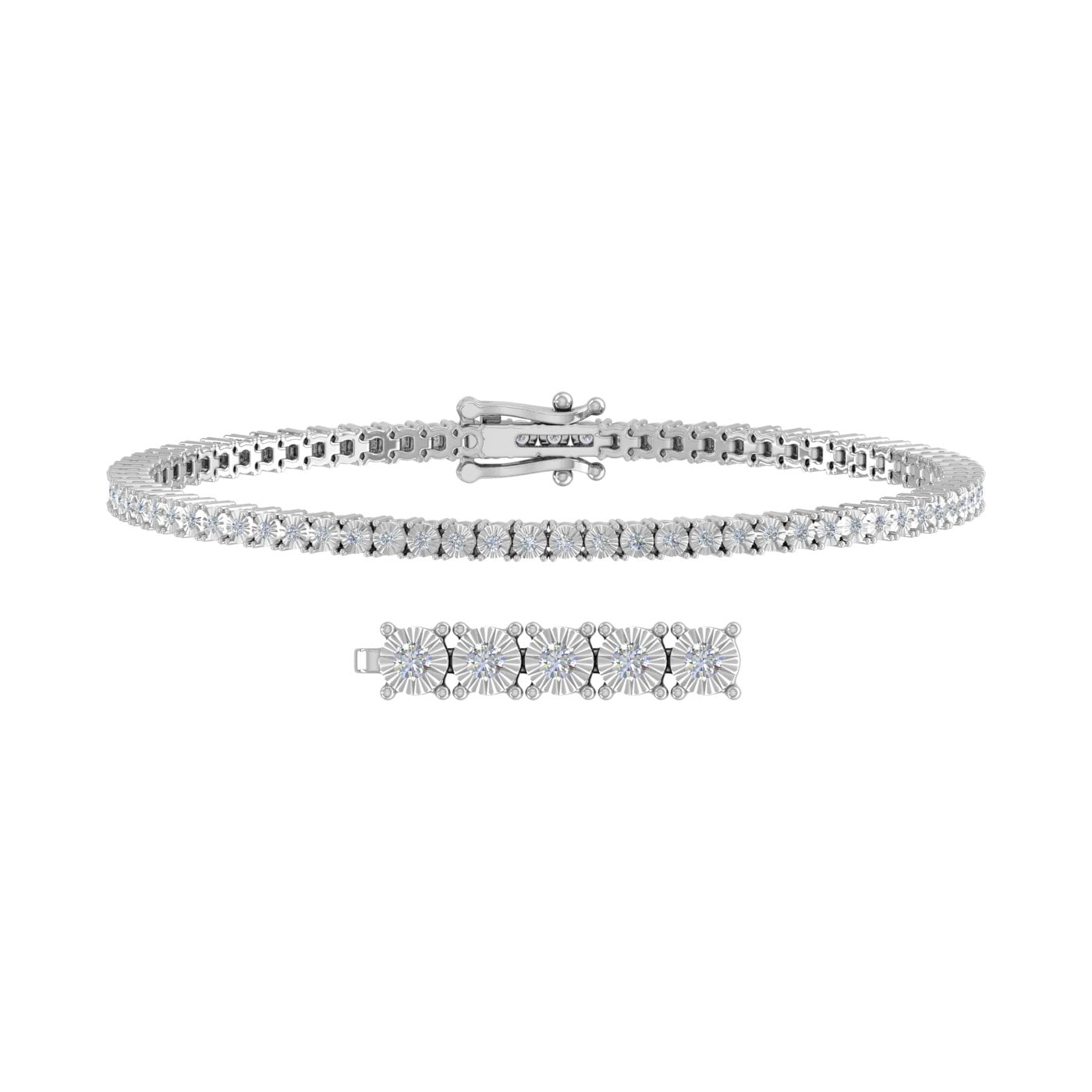 0 88 Carat Diamond Tennis Bracelet In 925 Sterling Silver 7 5 Inch