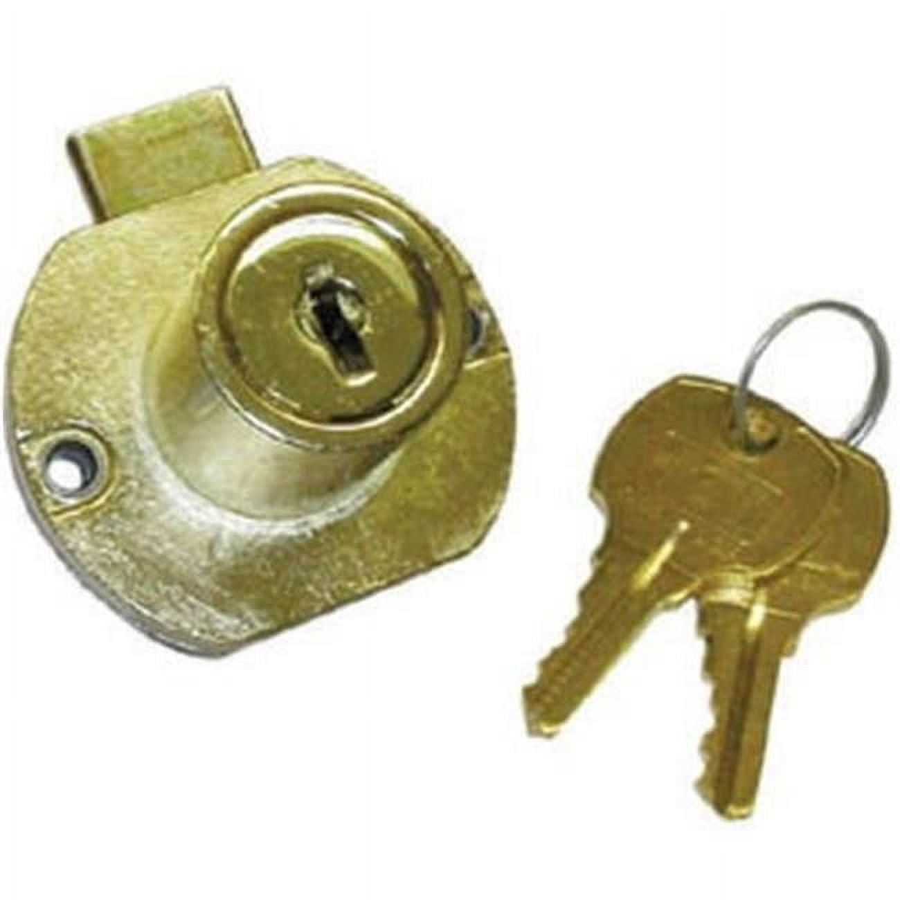 0.88 in. Disc Tumbler Dead Bolt Drawer Lock - Brass - Walmart Business ...