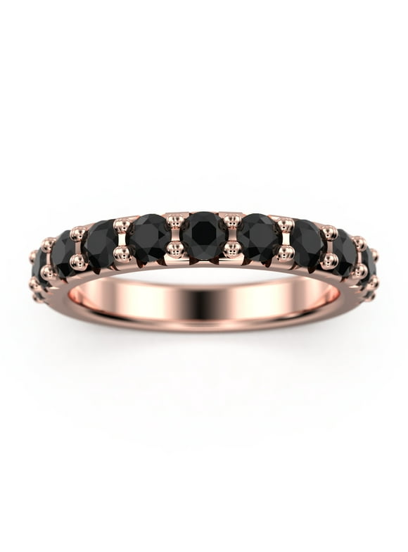 Black Diamond Rose Gold Wedding Band