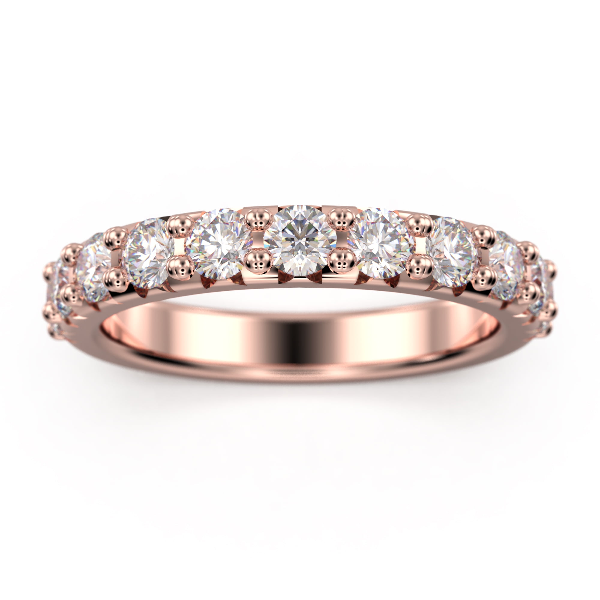0.88Ct Diamond Moissanite 18K Rose Gold Over Silver Wedding Band - Walmart.com