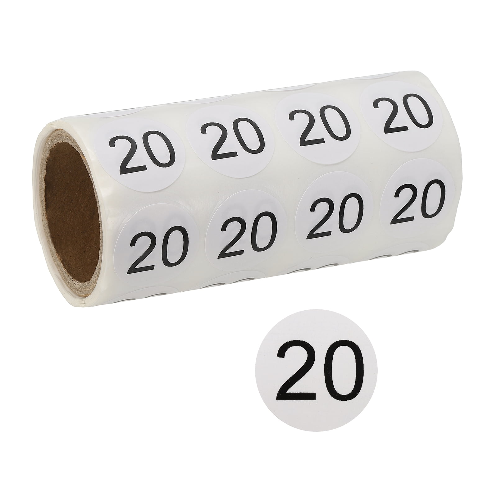 0.8Inch Number Stickers, Number 20 Sticker Numbers Labels Round Small ...