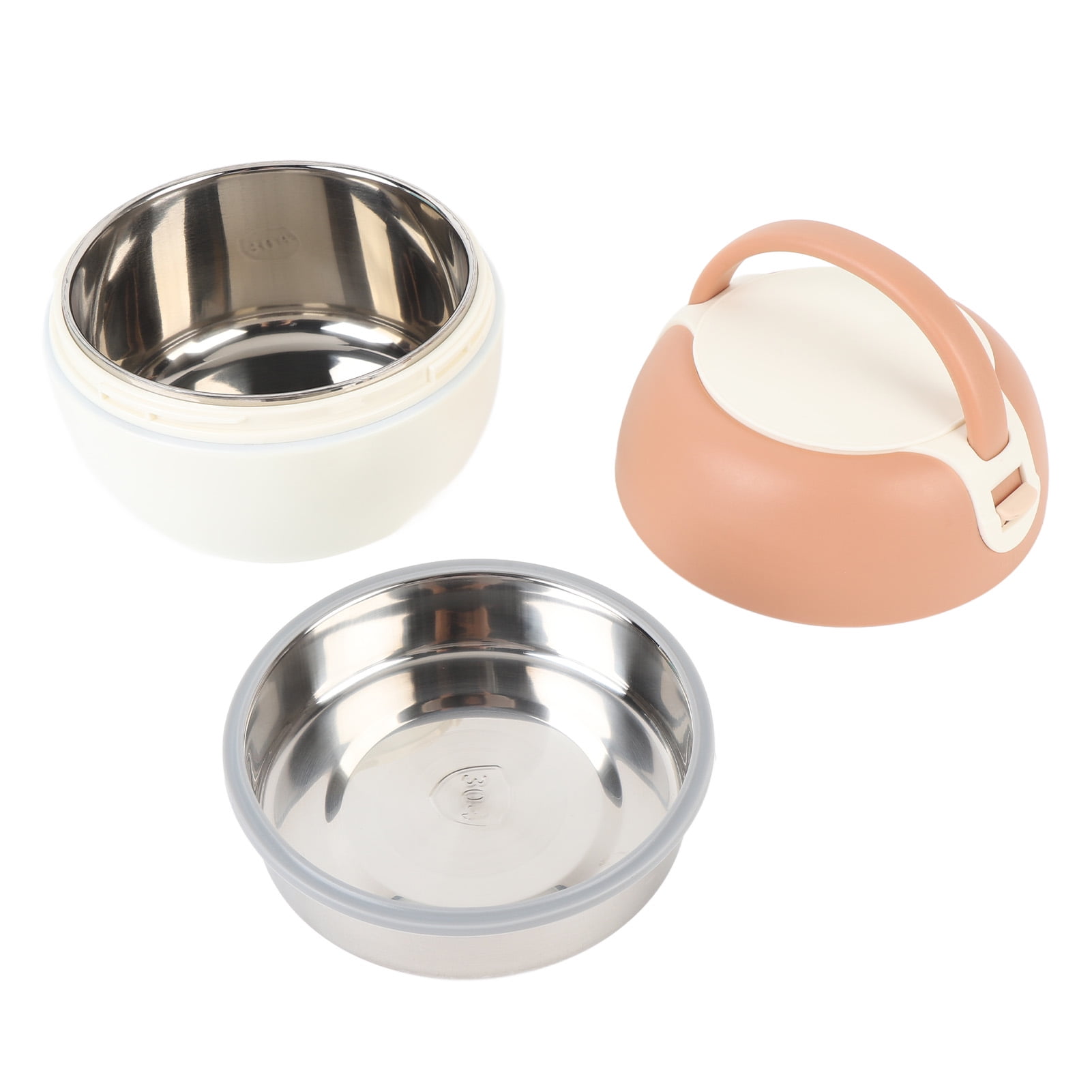 0.8L Brown Insulated Lunch Box - Stainless Steel Leakproof Food ...