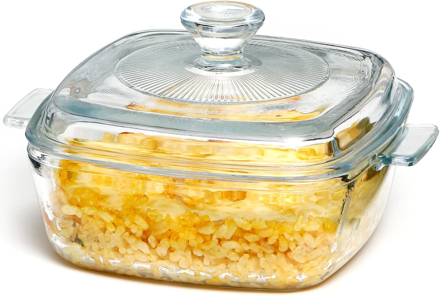 0.8L Glass Casserole Dish with Lid Oven Safe Square Casserole Dish 5 ...