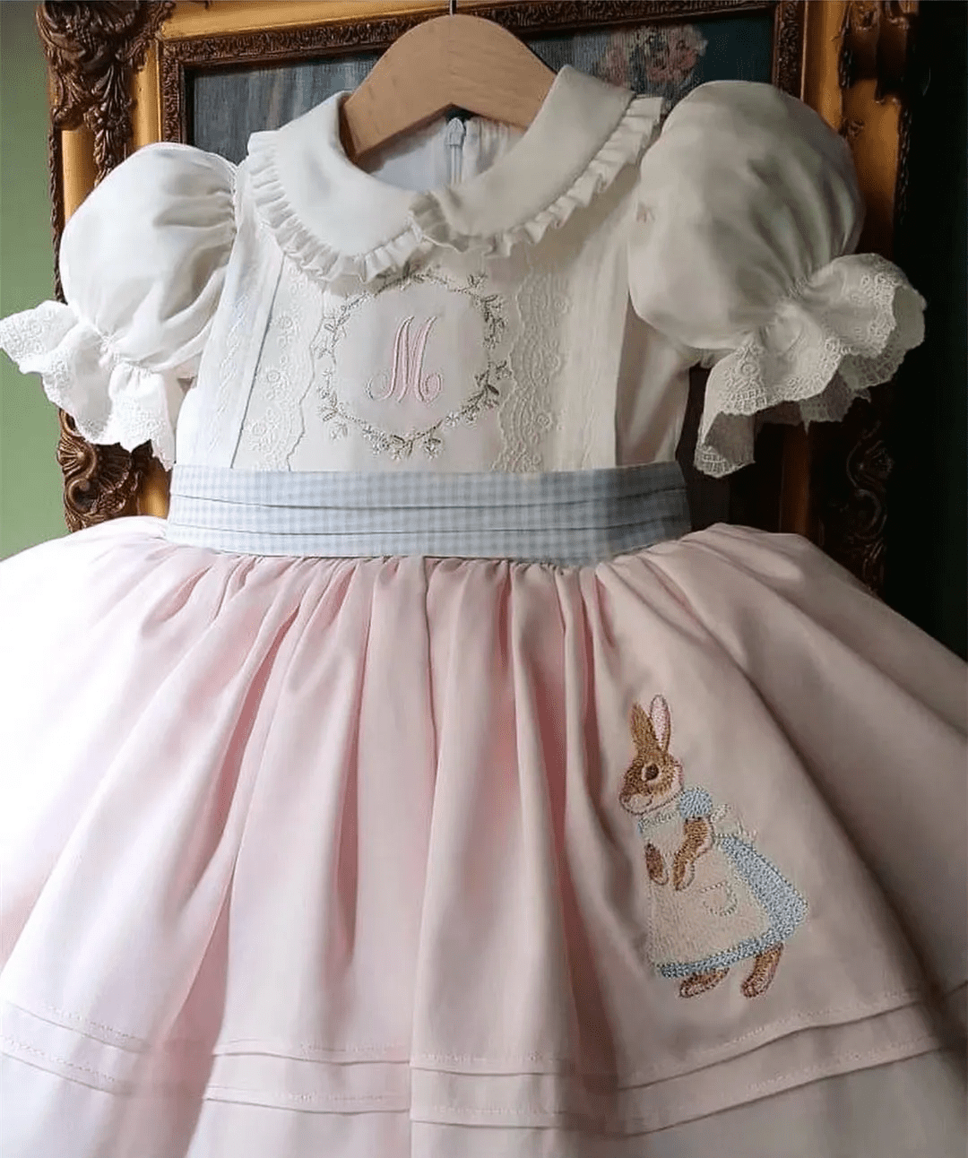 0-8Y Baby Girl Summer Pink Rabbit Embroidery Turkish Vintage Lolita ...