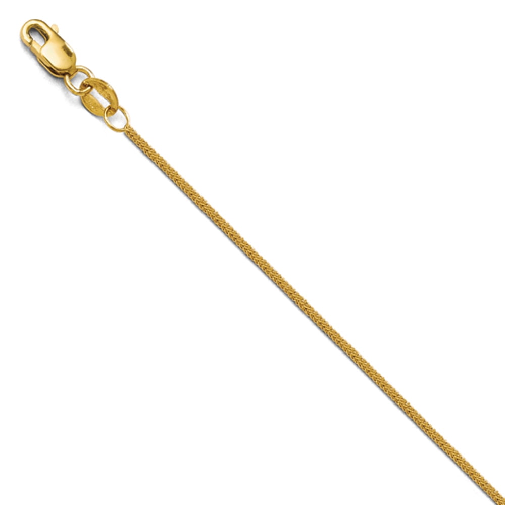 0.8mm 14k Yellow Gold Square Foxtail Chain Necklace - Walmart.com
