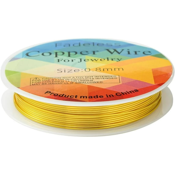 0.8mm 9feet 20 Gauge Copper Jewelry Wire Gold for Jewelry Making ...