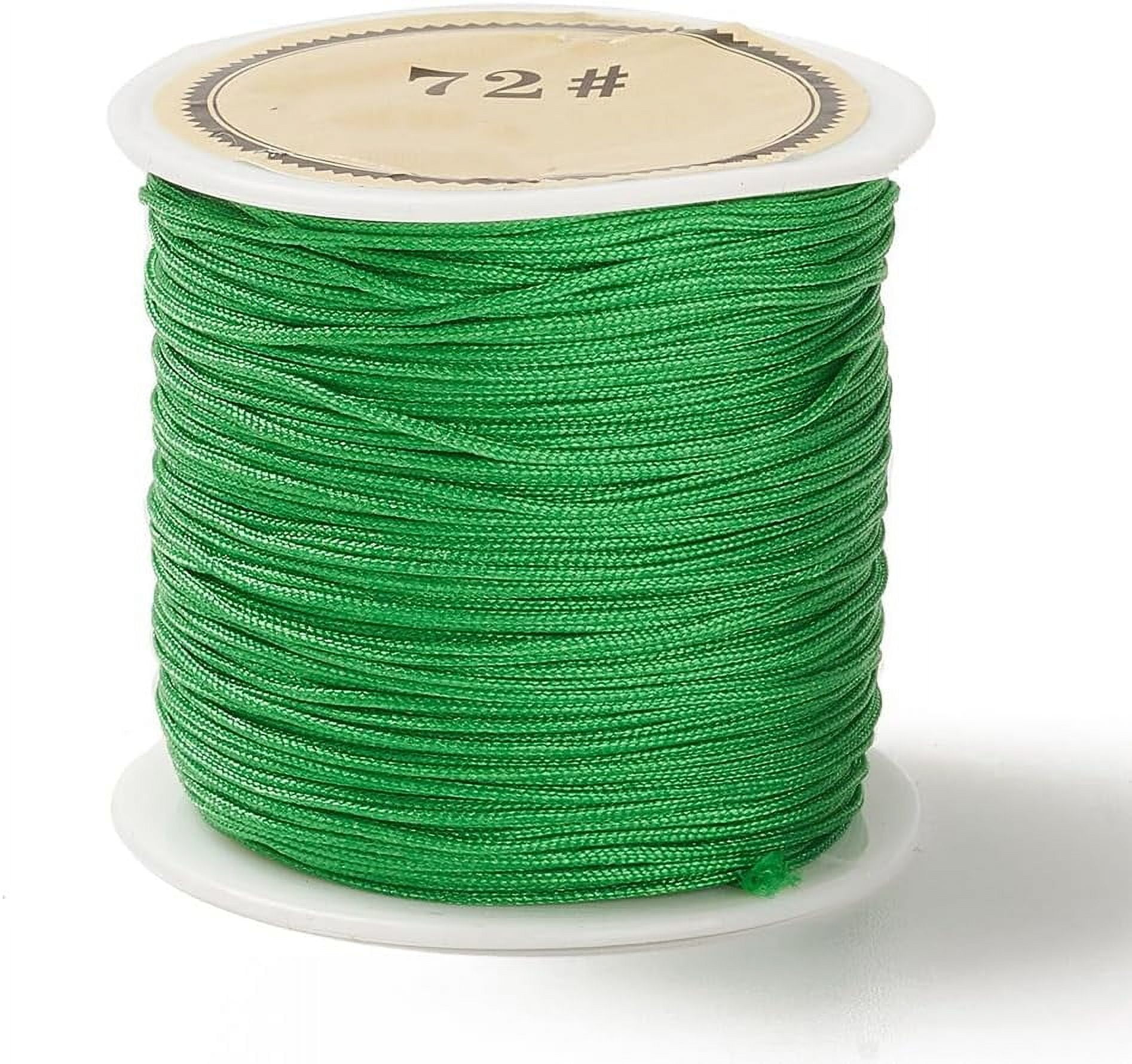 0.8mm Nylon Chinese Knot Cord 41.6-43.7 Yards Green Nylon Jewelry Cord ...