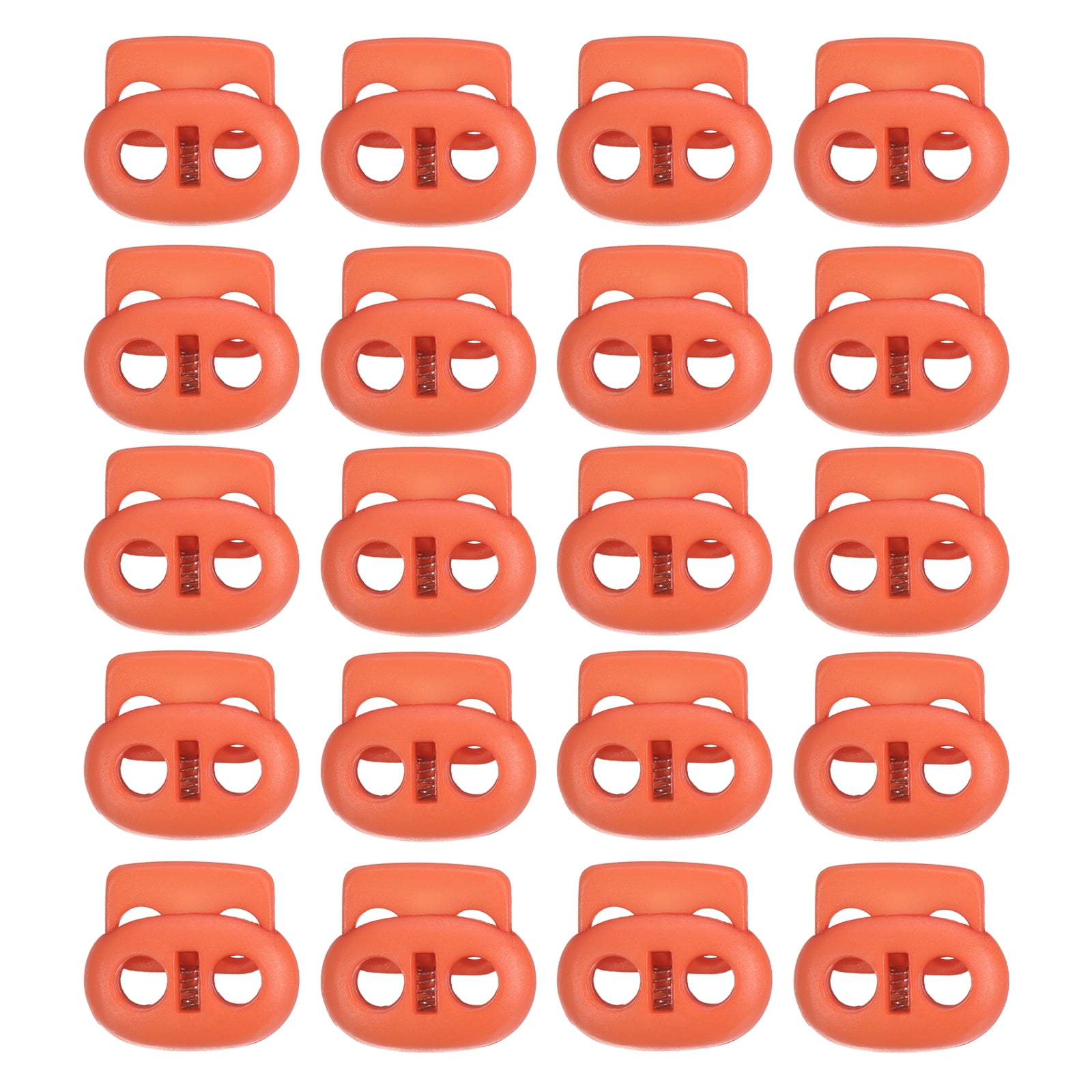 0.8x0.9" Cord Locks Double Hole Spring End Toggle Stopper, Brown, 30 ...