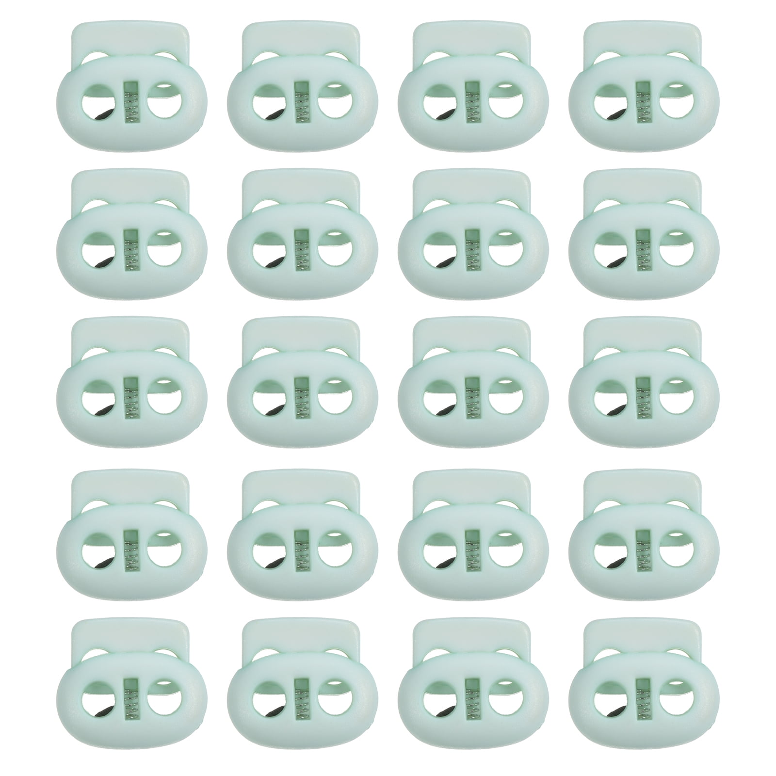 0.8x0.9" Cord Locks Double Hole Spring End Toggle Stopper, Mint Green ...