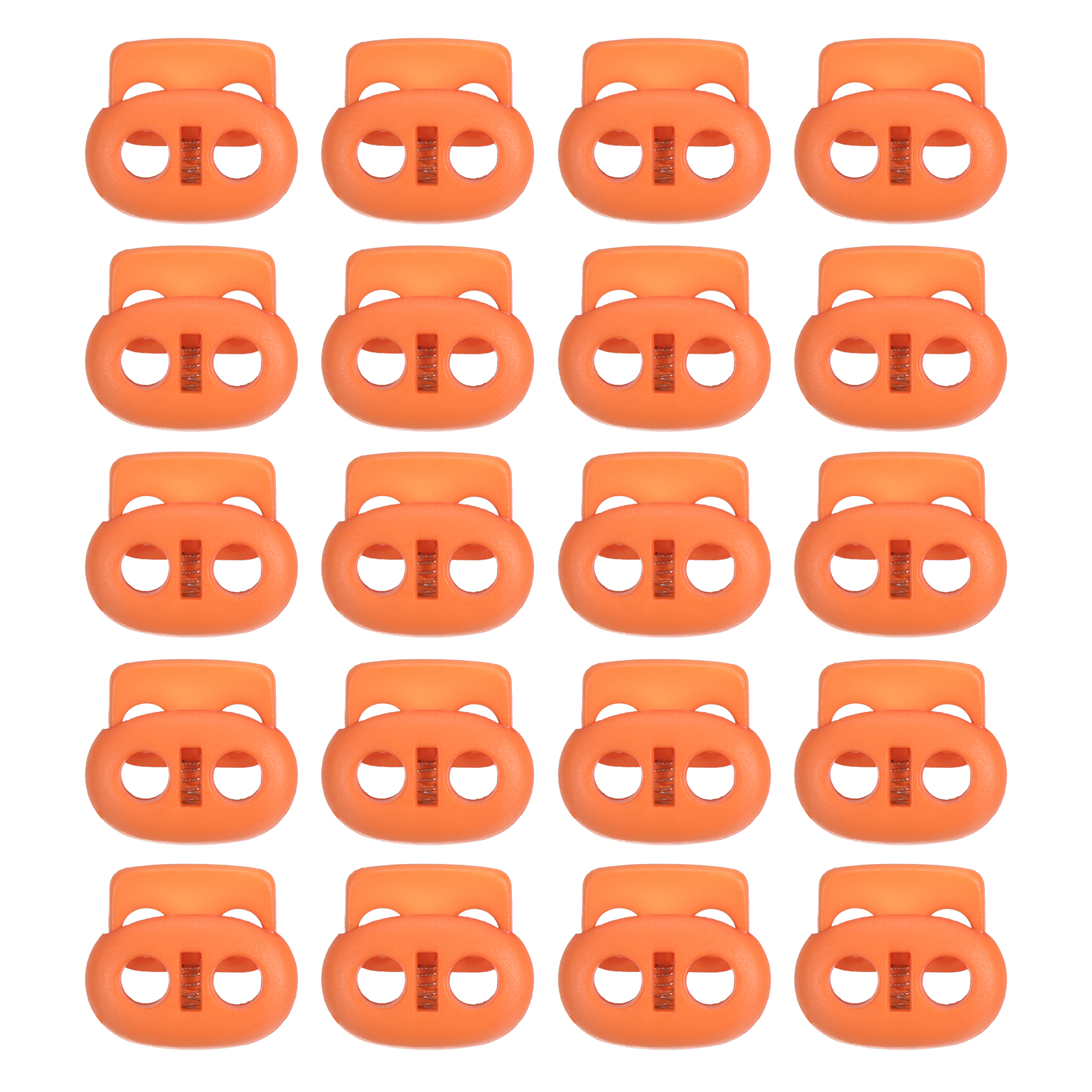0.8x0.9" Cord Locks Double Hole Spring End Toggle Stopper, Orange Red ...