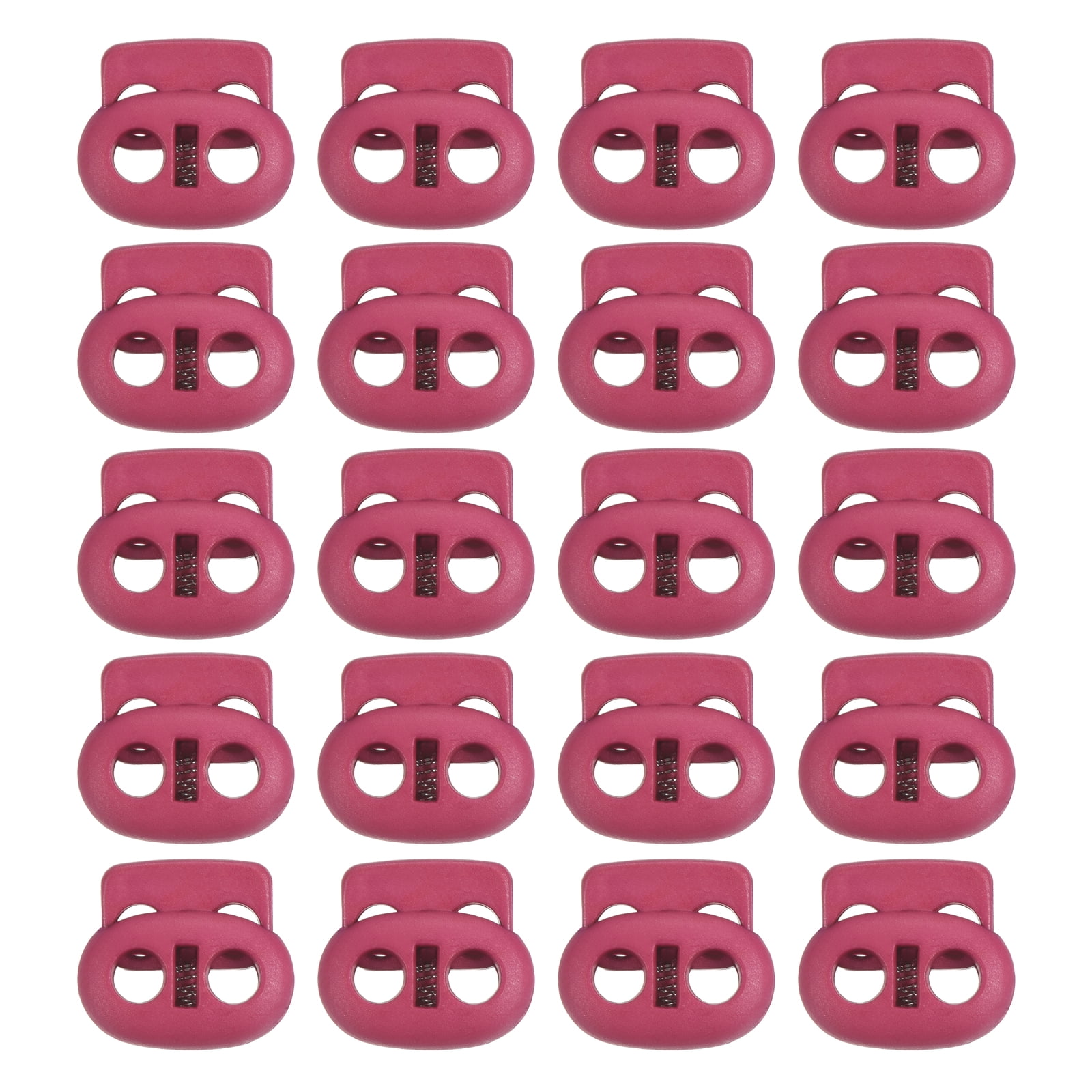 0.8x0.9" Cord Locks Double Hole Spring End Toggle Stopper, Rose Red, 30 ...
