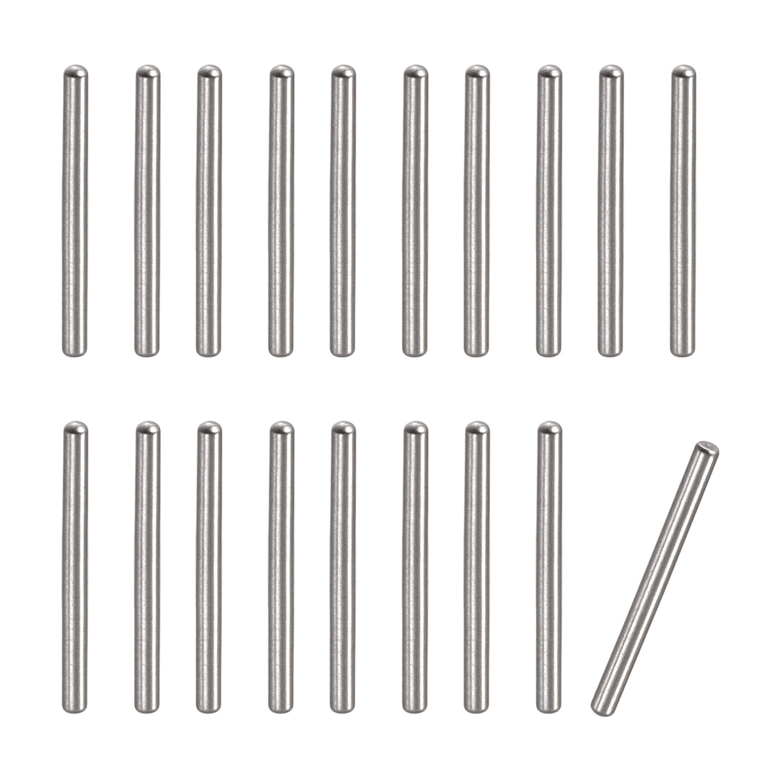 0.8x10mm Dowel Pins, 20 Pack Round Head Flat Chamfered End Dowel Pin ...