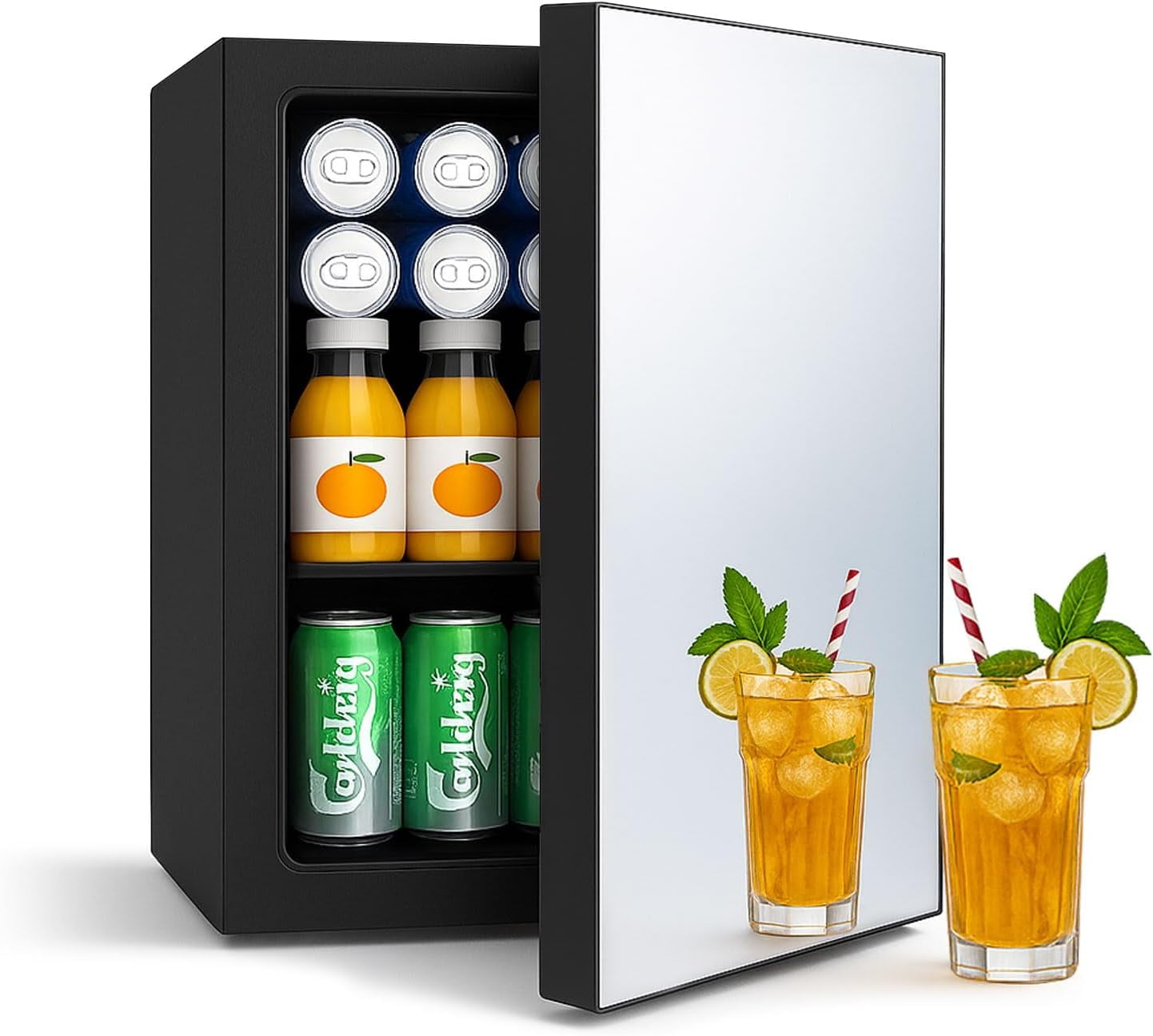 0.9 Cu.Ft Mini Refrigerator and Beauty Fridge, 24 Cans Mini Fridge with ...