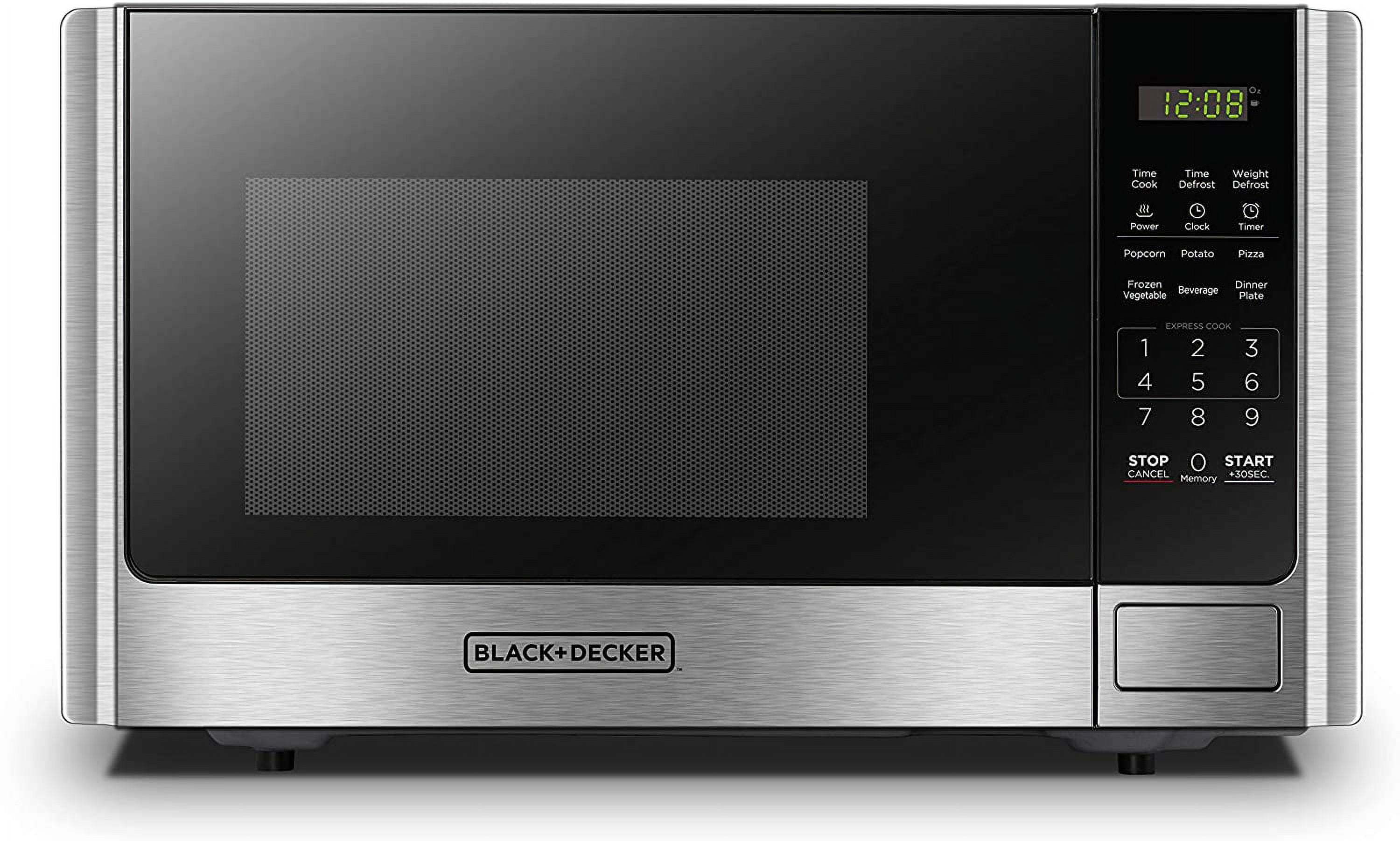 0.9 Cu Ft Stainless Steel Digital Microwave Oven - Turntable, Button ...