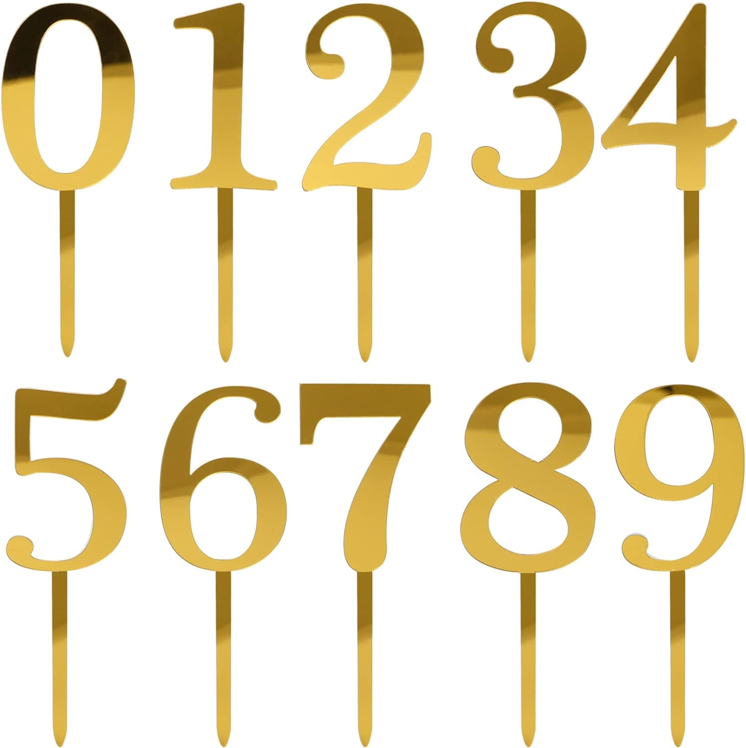 0-9 Number For Cake Topper, Shiny Acrylic Toppers Decorations Birthday ...