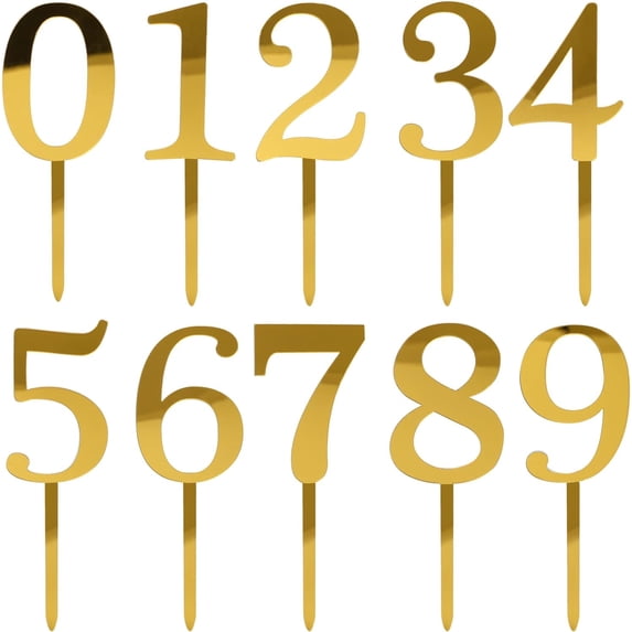 0-9 Number For Cake Topper, Shiny Acrylic Toppers Decorations Birthday ...