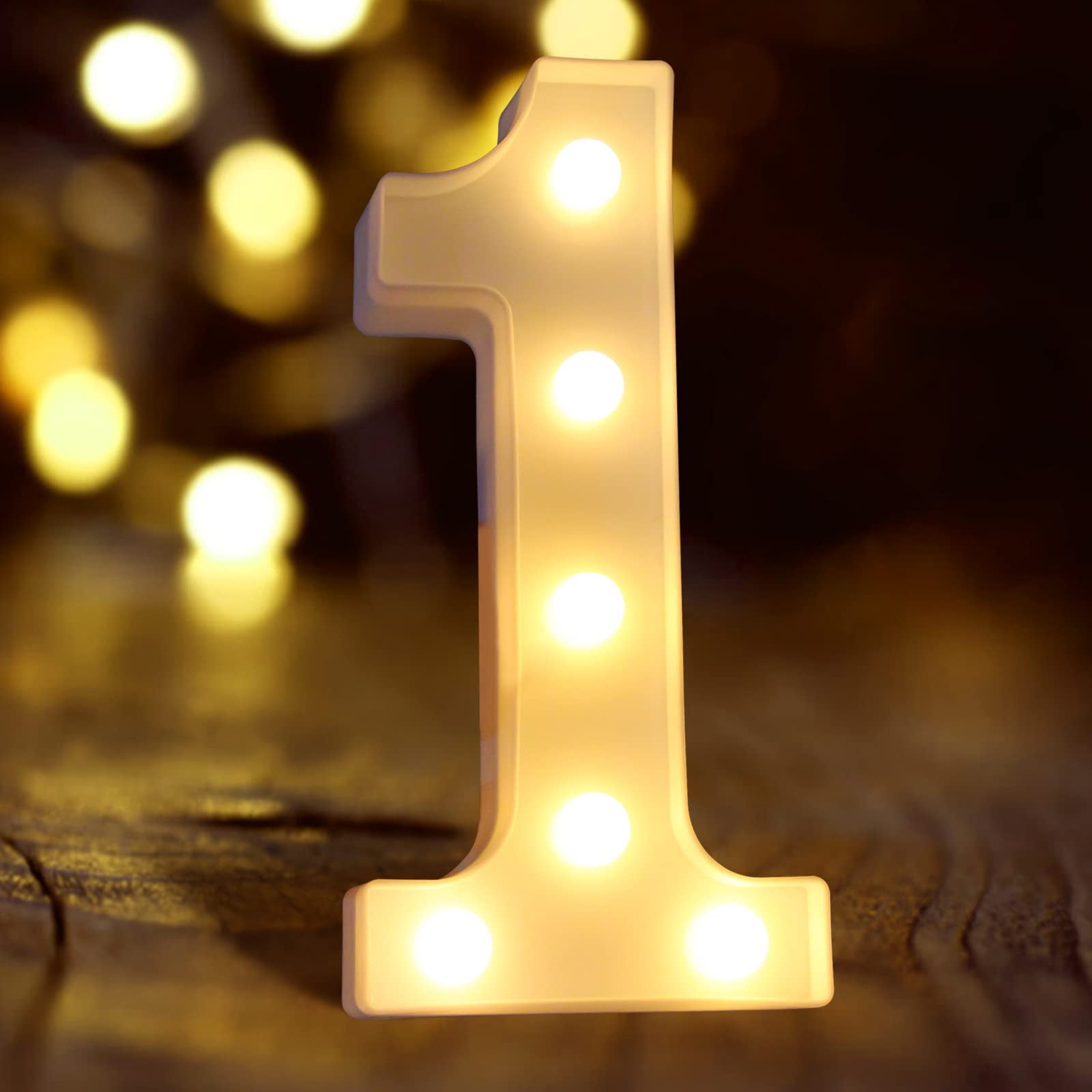 0-9 Number LED Lights, Light Up Number Sign Battery Operated Party Sign ...