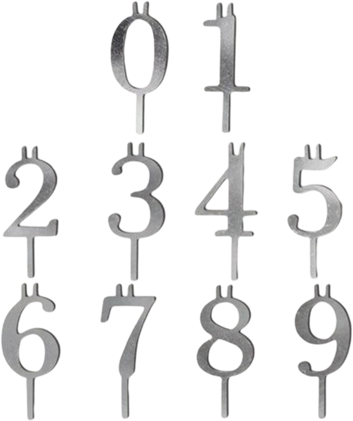 0-9 Numbered Birthday Cake Candle Holder Set – Reusable Metal Number ...