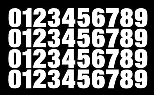 0-9 Numbers White Vinyl Sticker Decals Assorted Set of 40 Choose Size ...