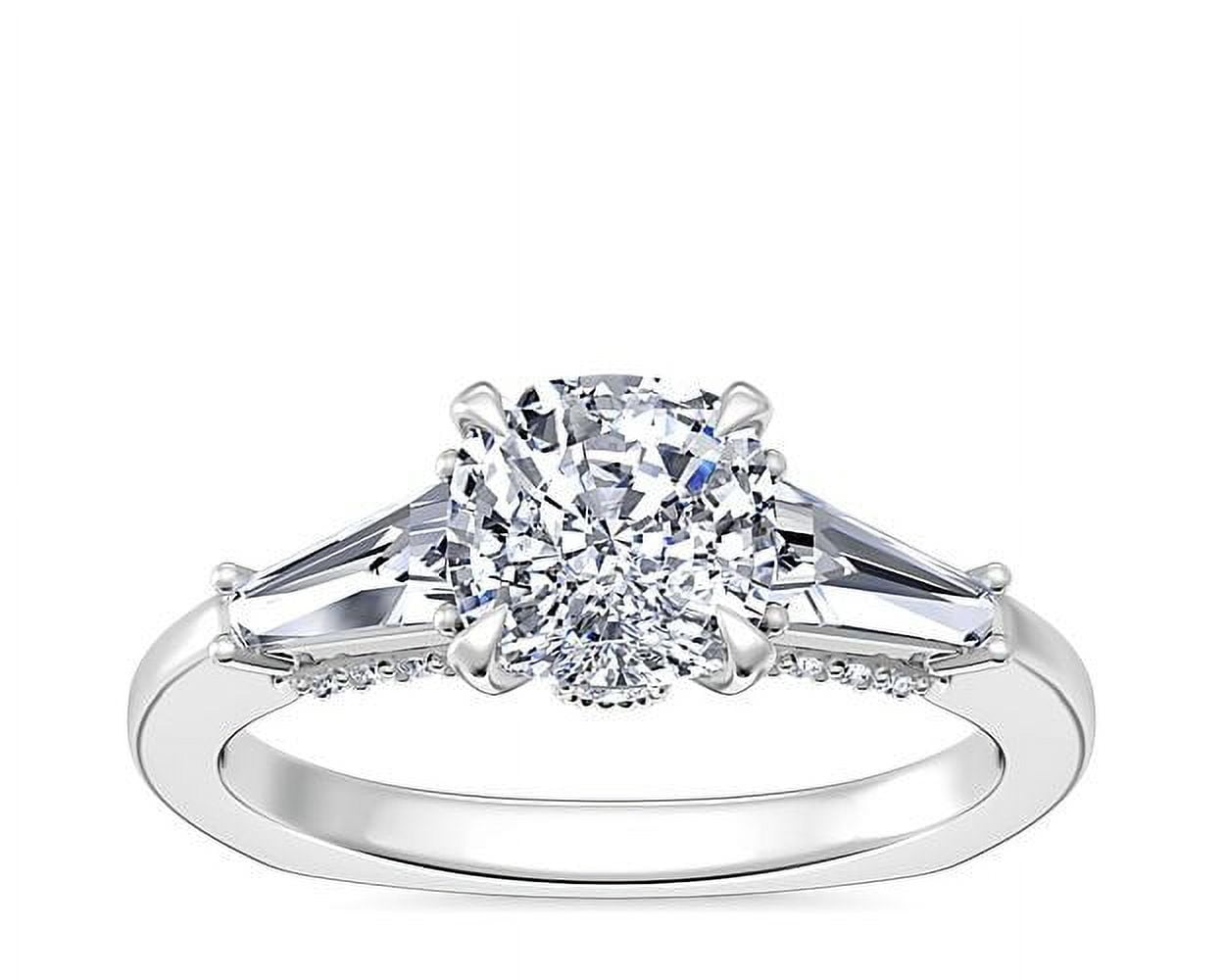 0.90 T.C.W Cushion Shape Natural Diamond Latest Design Three Stone ...