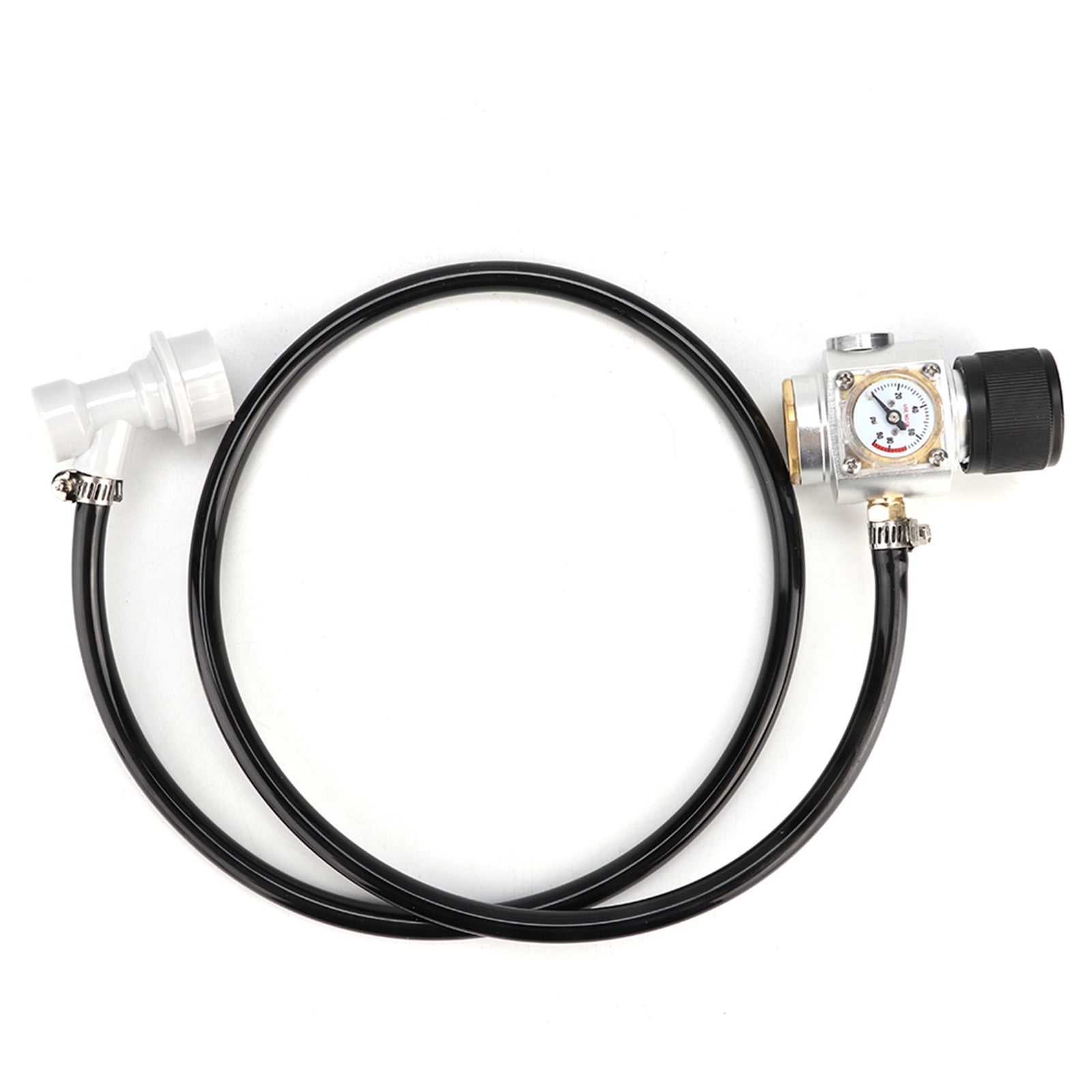 0-90PSI CO2 Mini Gas Regulator 5/16in Gas Line Assembly Pressure Gauge ...