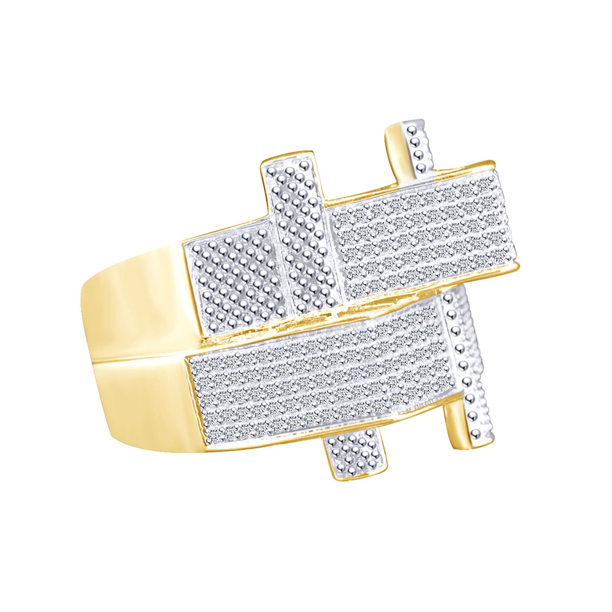 AFFY 0.95 Carat Round Shape White Natural Diamond Men's Engagement Ring ...