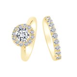 AFFY 0.95 Carat Round Shape White Natural Diamond Semi Mount Halo ...