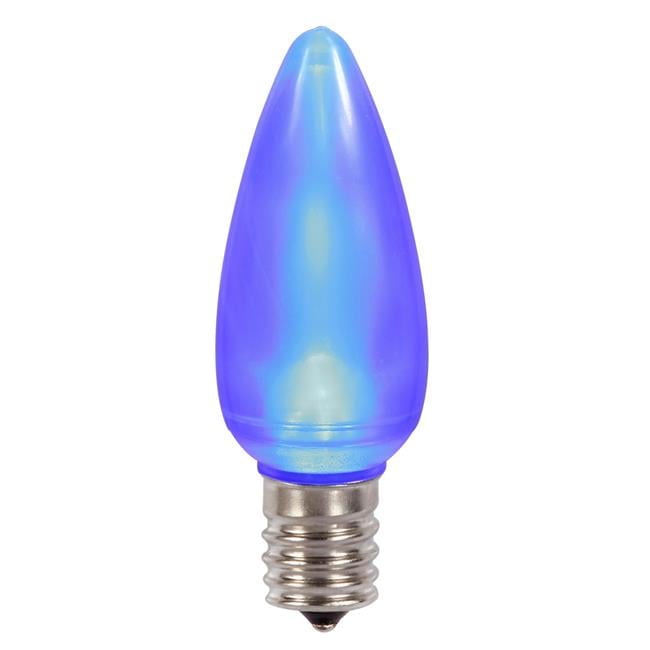 0.96 watt 130V C9 Ceramic LED Blue Twinkle Bulb with Nickel Base - 25 ...