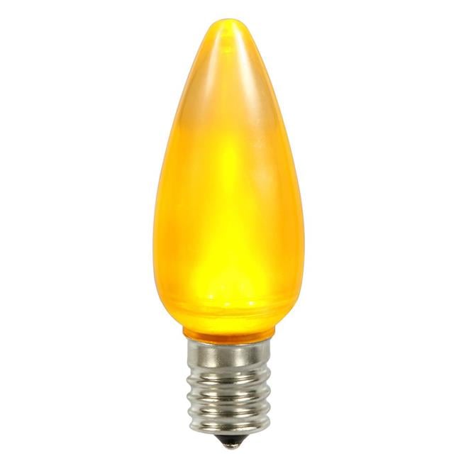 0.96 watt 130V C9 Ceramic LED Yellow Twinkle Bulb with Nickel Base - 25 ...