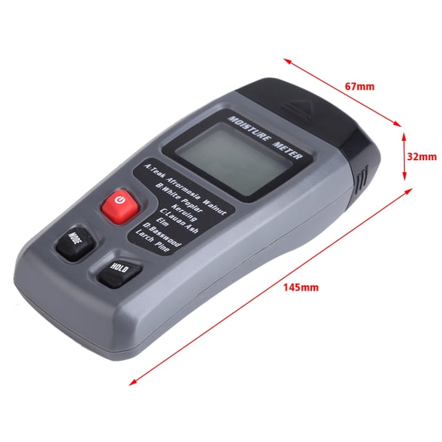 0-99.9% LCD Display Digital Wood Moisture Meter Firewood Humidity ...