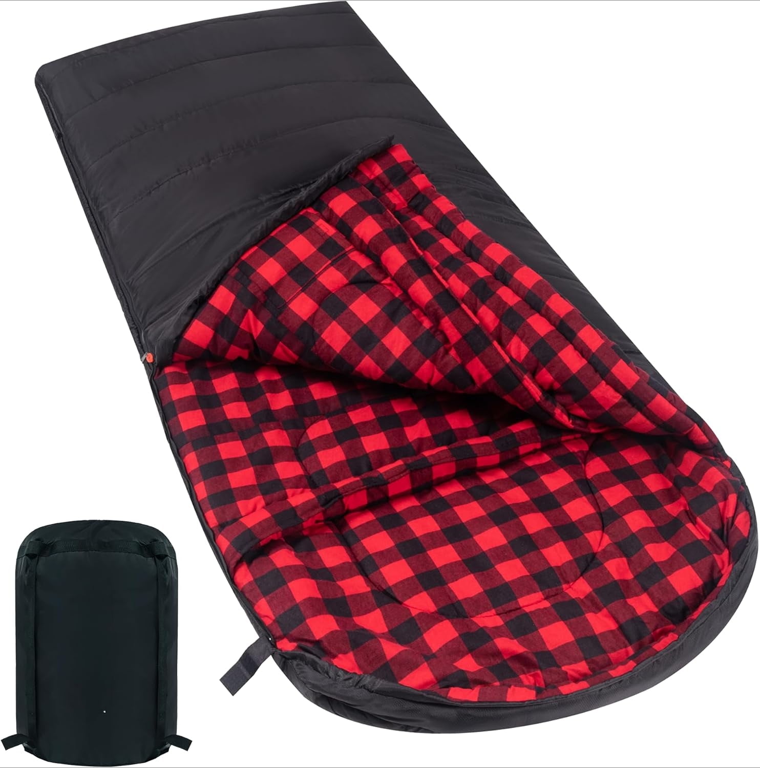 0 Degree Sleeping Bag 100% Cotton Flannel XXL for Adults Big and Tall ...
