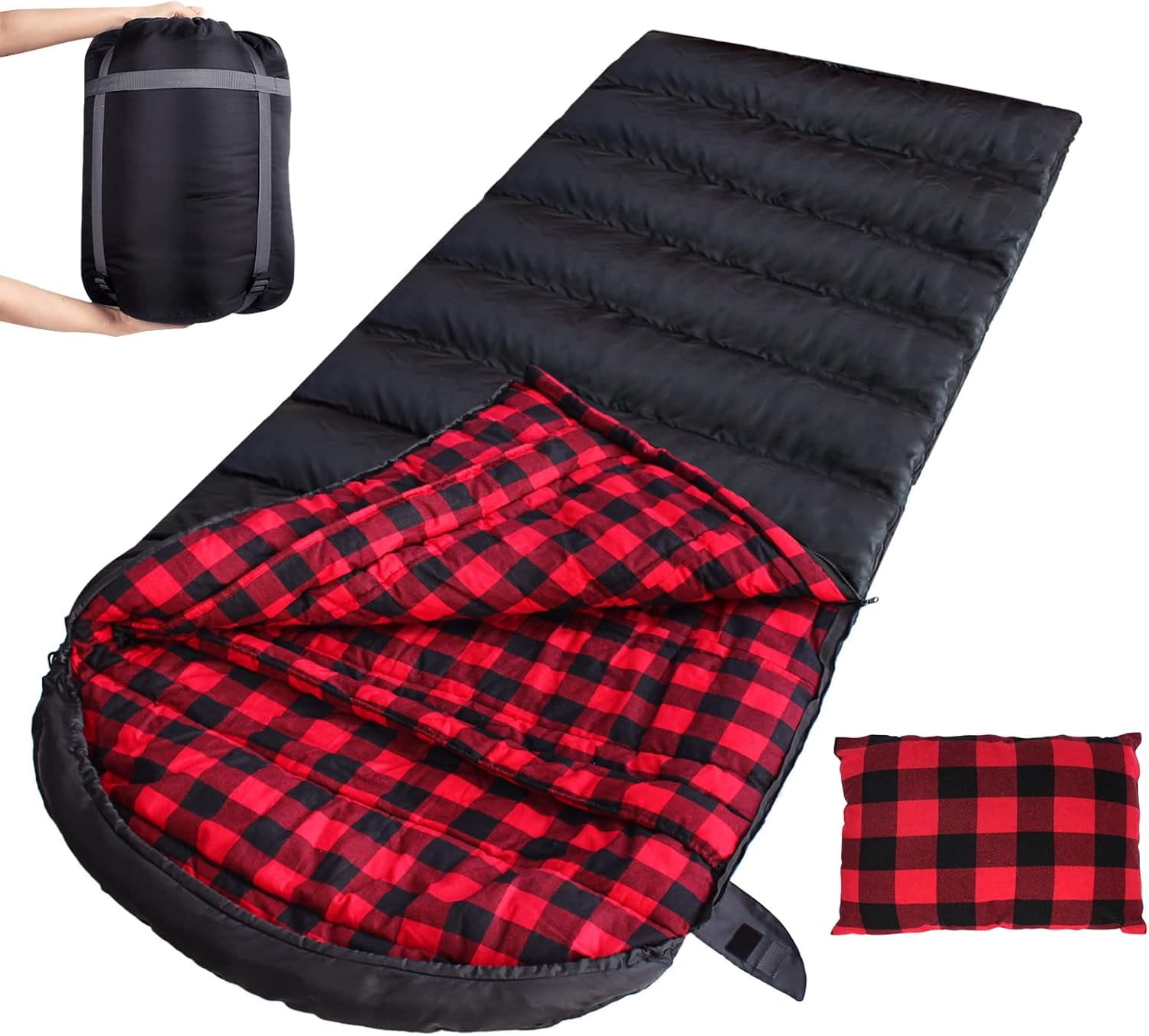 0 Degree Sleeping Bag Cotton Flannel Winter Cold Weather for Adults XXL ...
