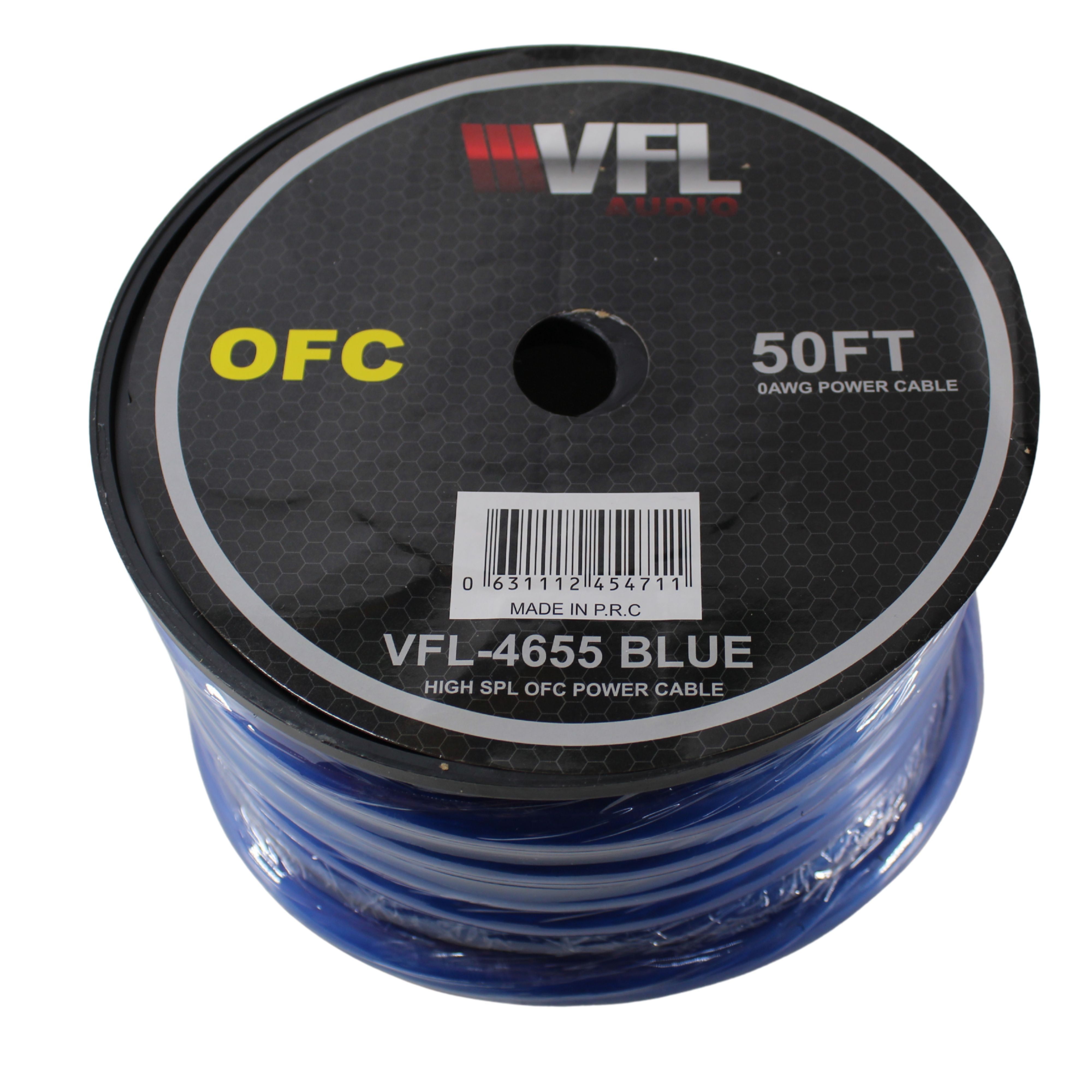 0 GA AWG Blue PVC Jacketed 100% OFC American Bass Power Wire Lot (5FT ...