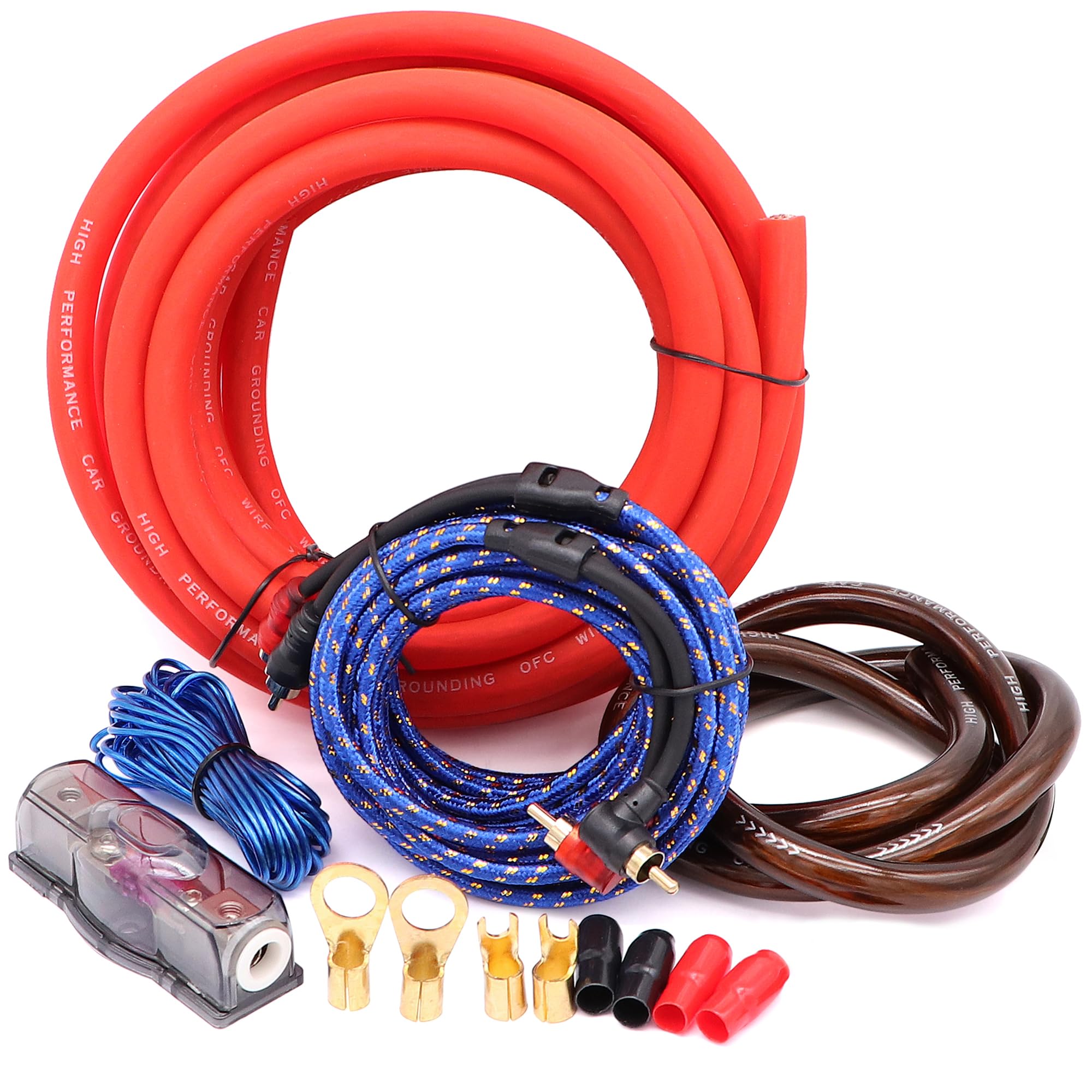 0 Gauge Car Amp Wiring Kit 2500W Car Amplifier Installation Wiring ...