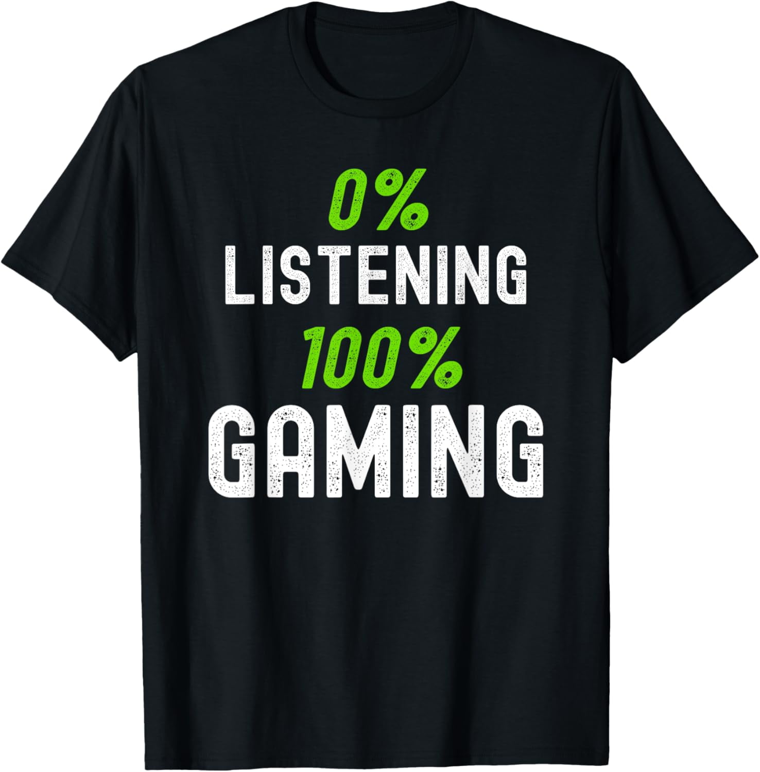 0% Listening 100% Gaming Funny Kids Gamer Teenager Computer T-Shirt ...