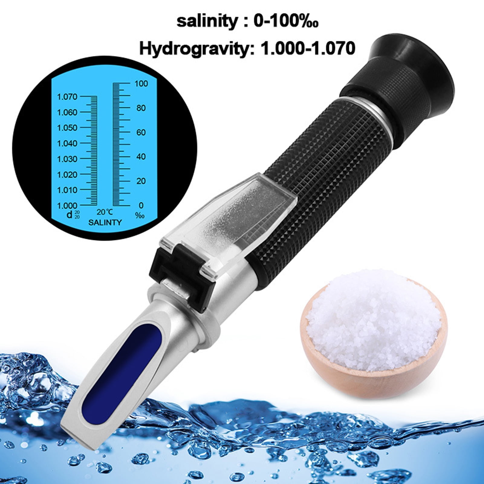 0- Salinity Refractometer Fast Measurement Automatic Temperature ...