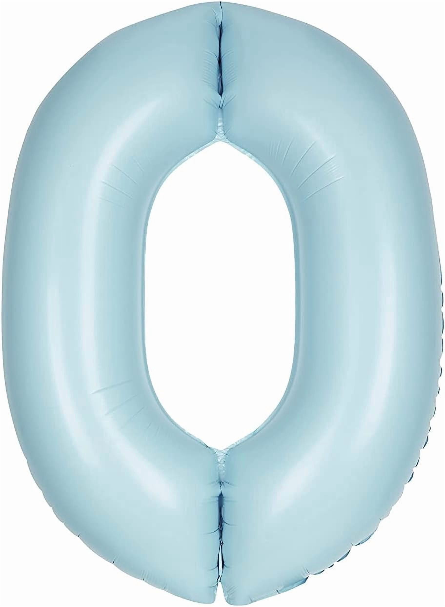 0 Shaped Foil Balloon- 34" I Matte Powder Blue I Pack of 1 - Walmart.com