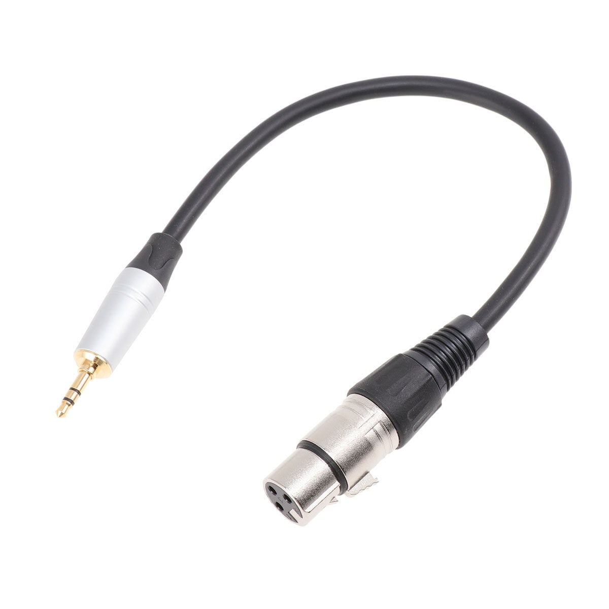 FOMIYES Black Aluminum Head Male Plug Audio Cable for Speaker 0.3m ...
