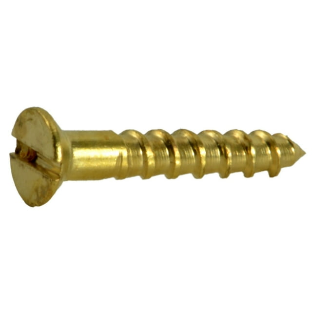 #0 x 3/8" Brass Slotted Flat Head Wood Screws (40 pcs.) - Walmart.com