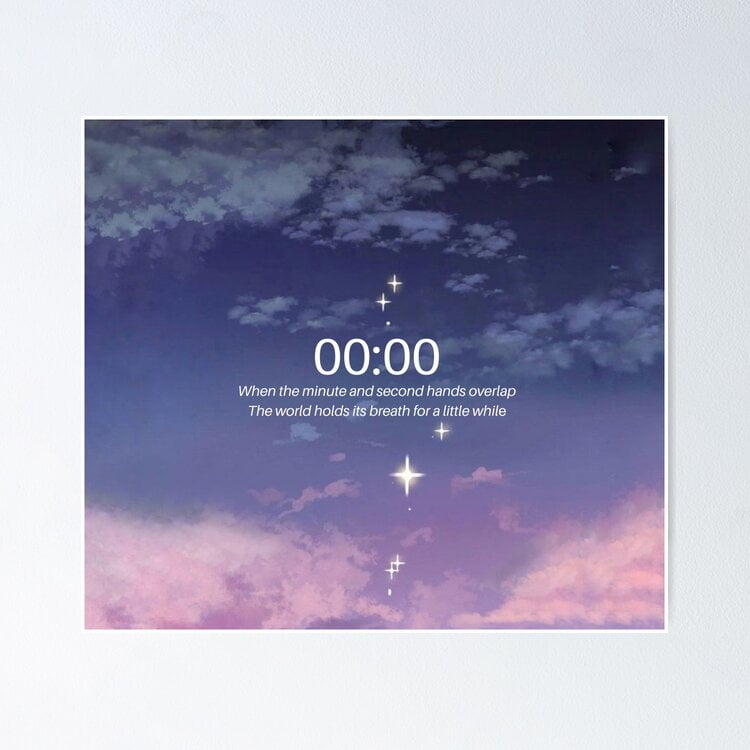 00:00 (Zero O'Clock) Poster- Unframed Poster | Wall Art | Perfect For ...