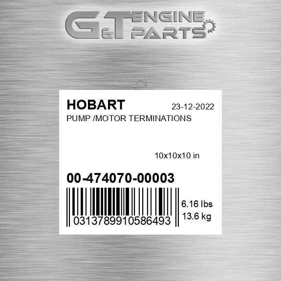 00-474070-00003 PUMP /MOTOR TERMINATIONS fits HOBART (New OEM ...