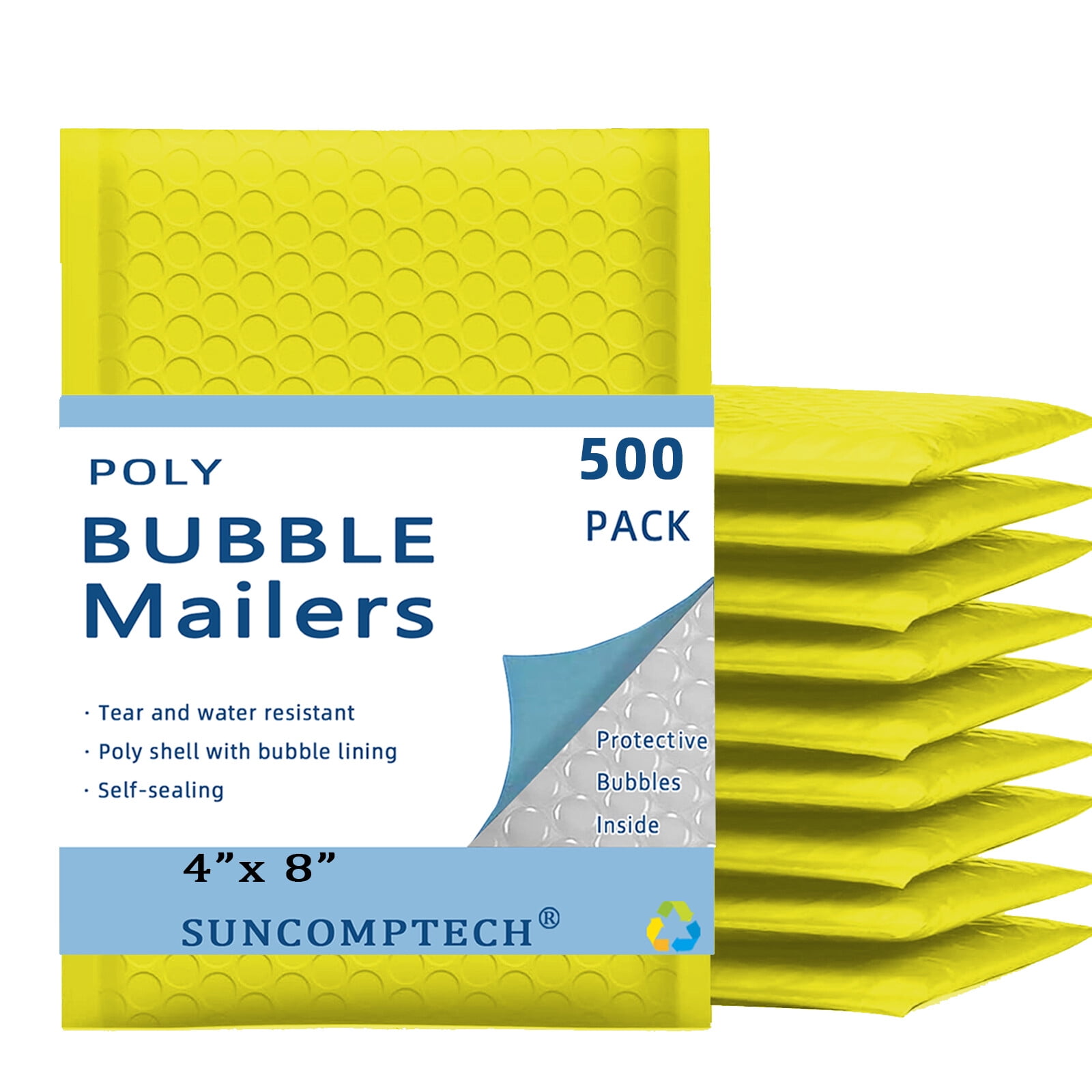#000 4x8 (4x7) Poly Bubble Padded Envelopes Mailers Shipping Bag Yellow 500 PCS - Walmart.com