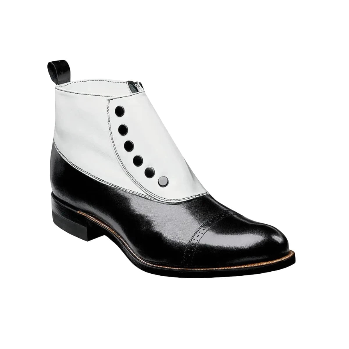 00026 , Stacy Adams Shoes High Top with Studs Spats Leather Two Tone ...