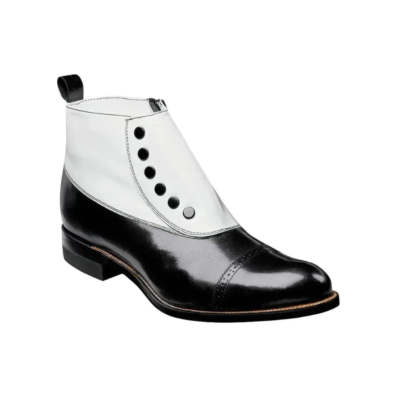 00026 , Stacy Adams Shoes High Top with Studs Spats Leather Two Tone ...