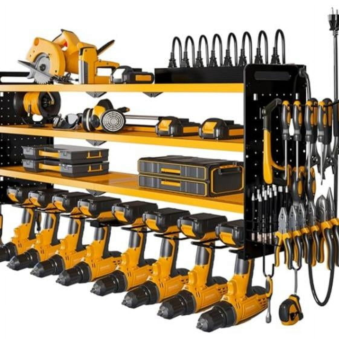 001/002/003 Tool Organizer Wall Mount, Tool Rack with 8 Drill Holders ...